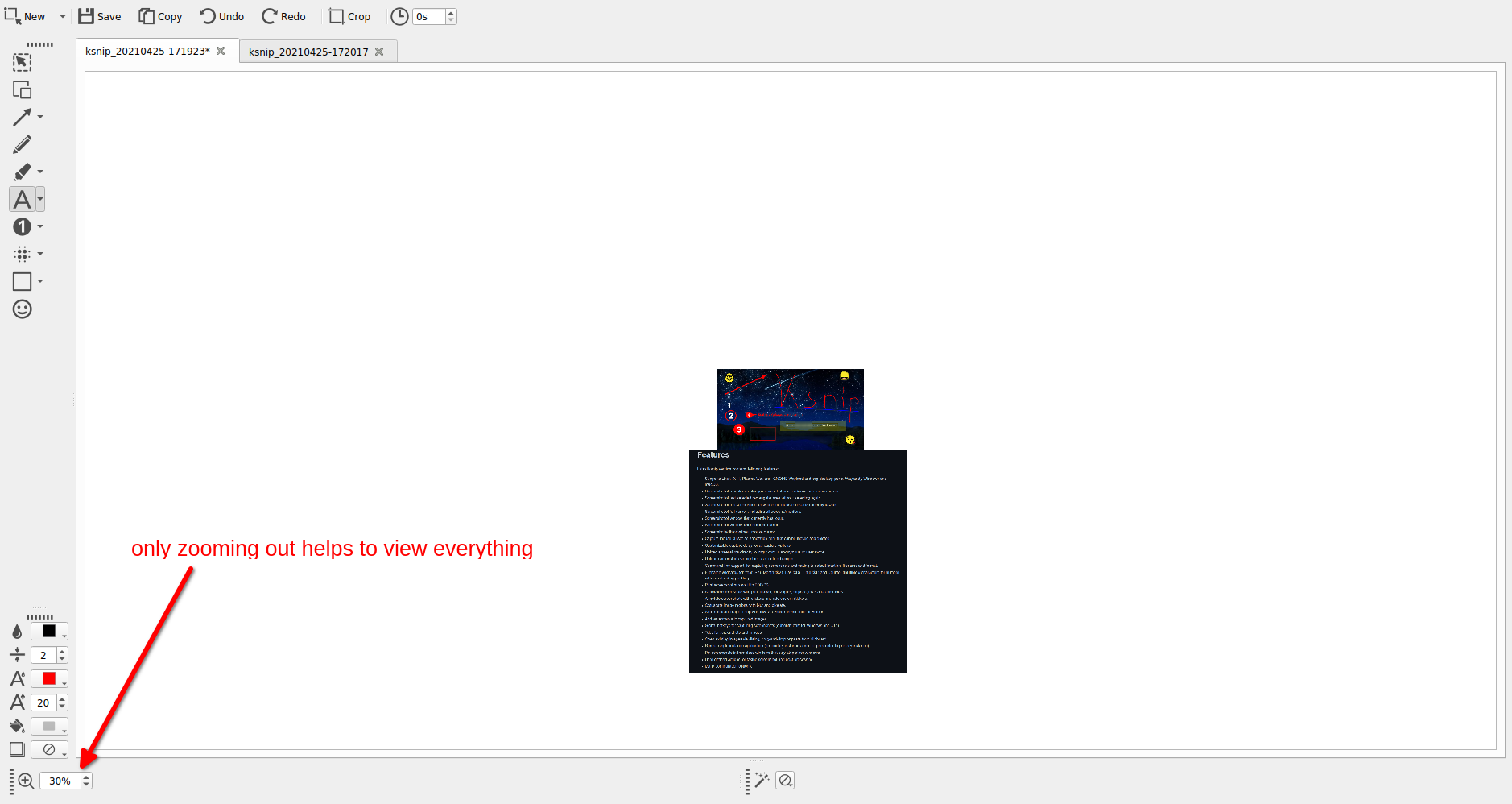 Vertical scrollbar missing after using Paste embedded and moving the image · Issue #232 · ksnip ...