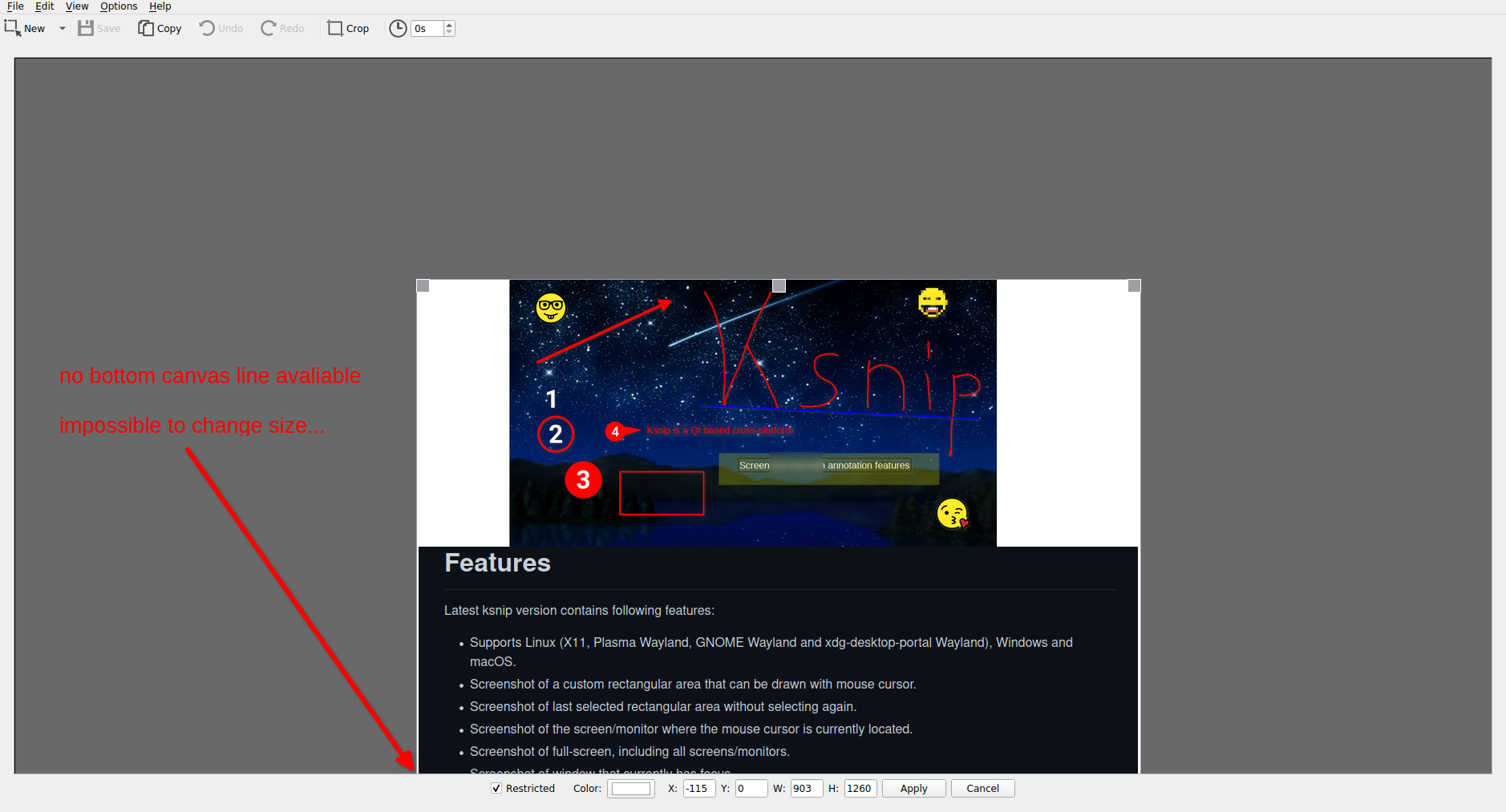 Vertical scrollbar missing after using Paste embedded and moving the image · Issue #232 · ksnip ...