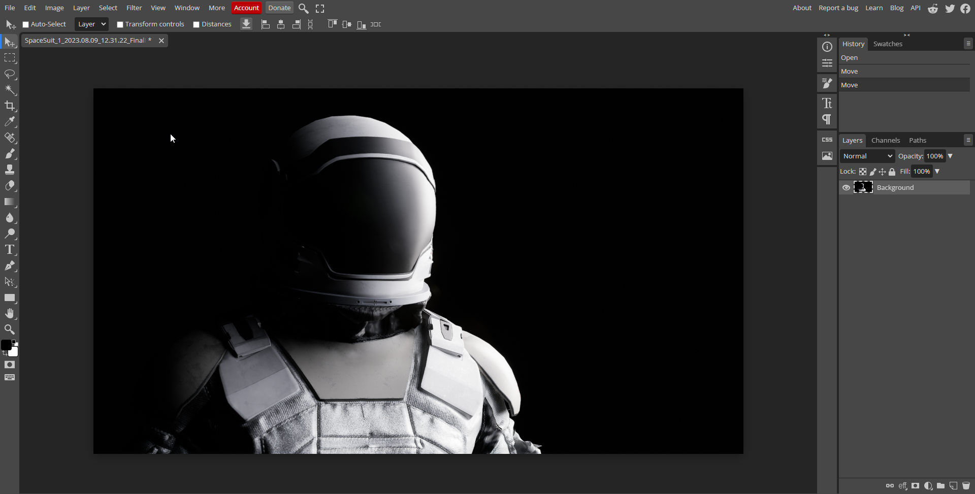 Photopea window resizes when logging into account · Issue #6024 ...