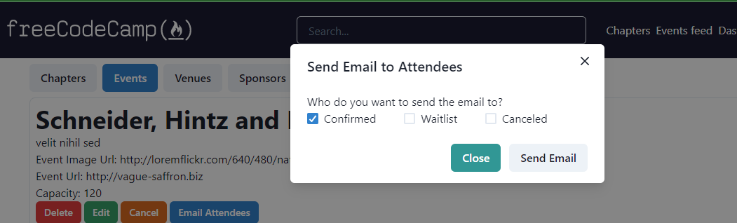 send email to attendees modal button colors is incorrect · Issue #1370 · freeCodeCamp/chapter ...