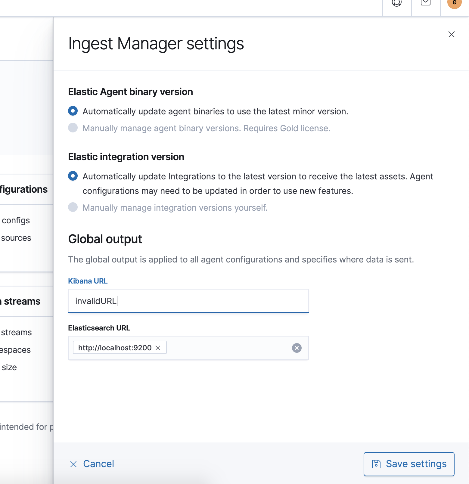 Ingest Manager Validate Settings · Issue 67274 · Elastickibana · Github 