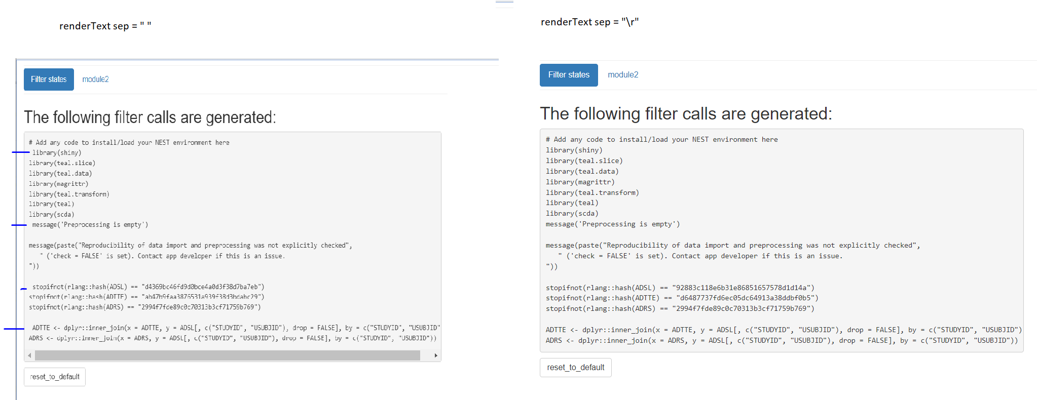 Improper Indentation In Code Output · Issue 838 · Insightsengineeringteal · Github