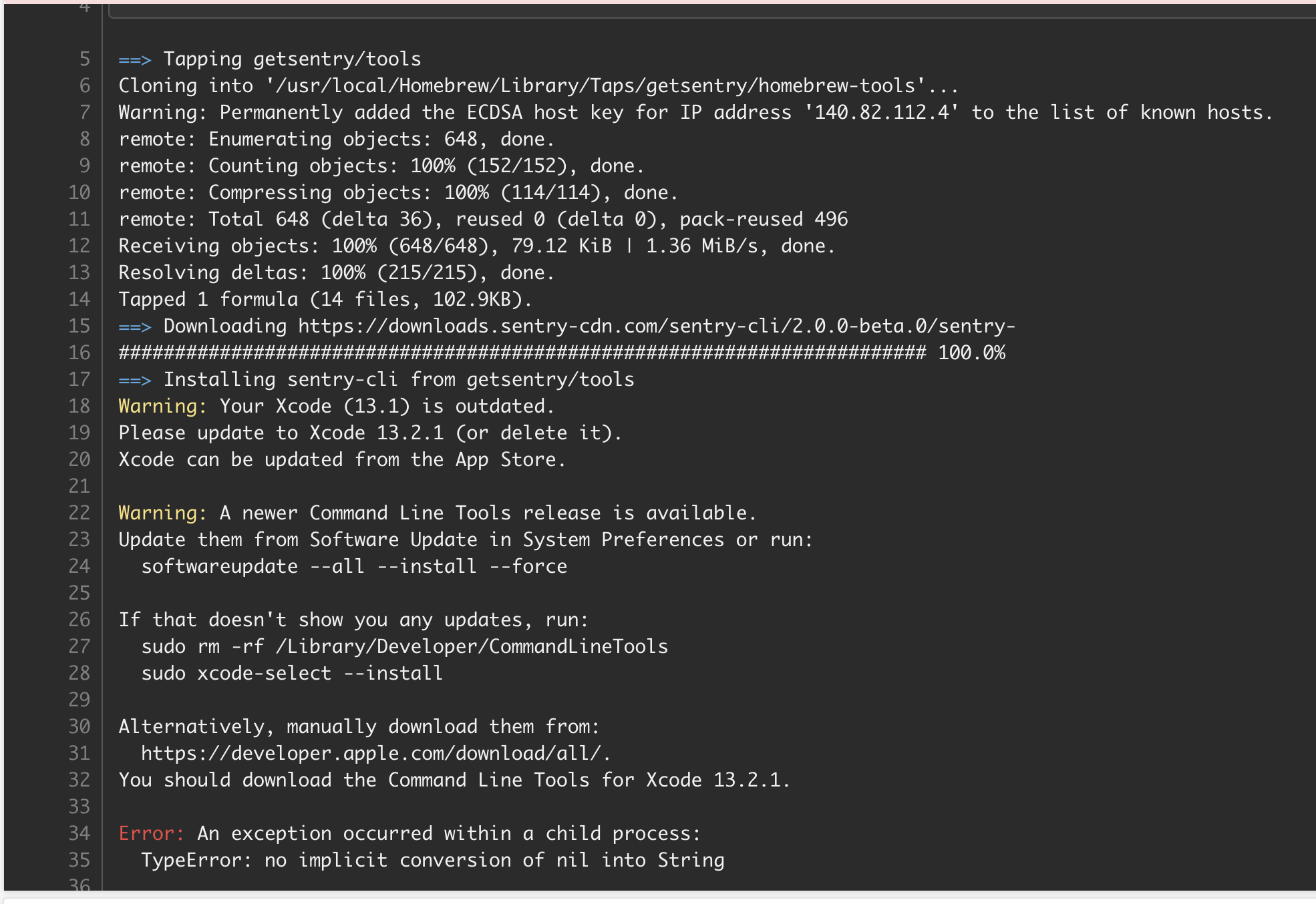 Unable to install using Brew · Issue #1177 · getsentry/sentry-cli · GitHub