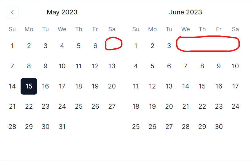 Using showOutsideDays to false in calendar shifts the days to start of the row · Issue #361 ...