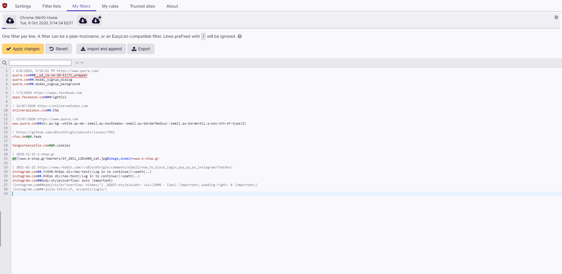 Clicking "Apply Changes" does nothing · Issue #1459 · uBlockOrigin/uBlock-issues · GitHub