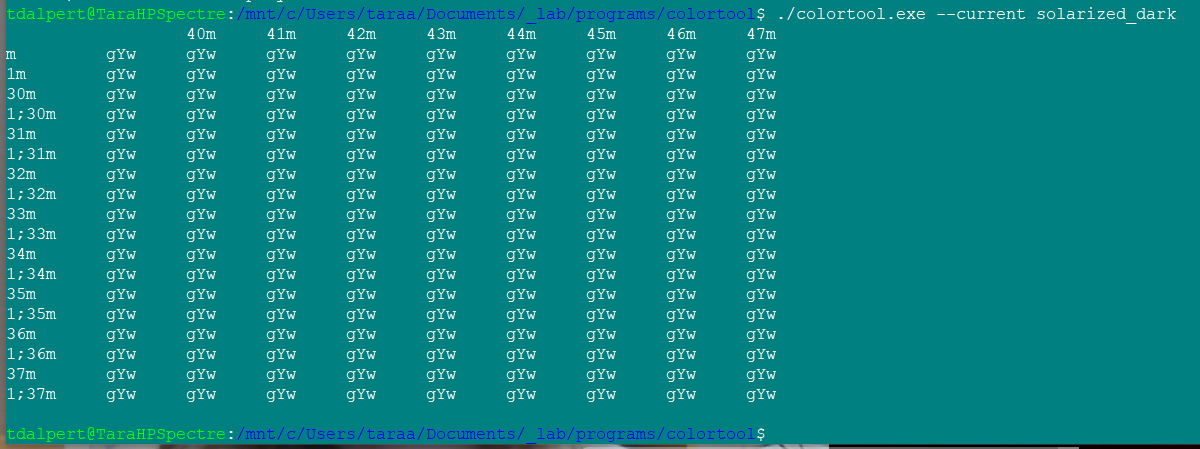 Colortool changes default but not current, and defaults aren't used in ...