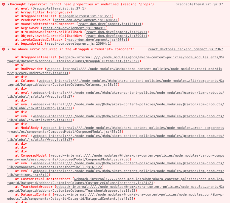 [Datagrid] Seeing separate errors while using `useSelectRows` and ...