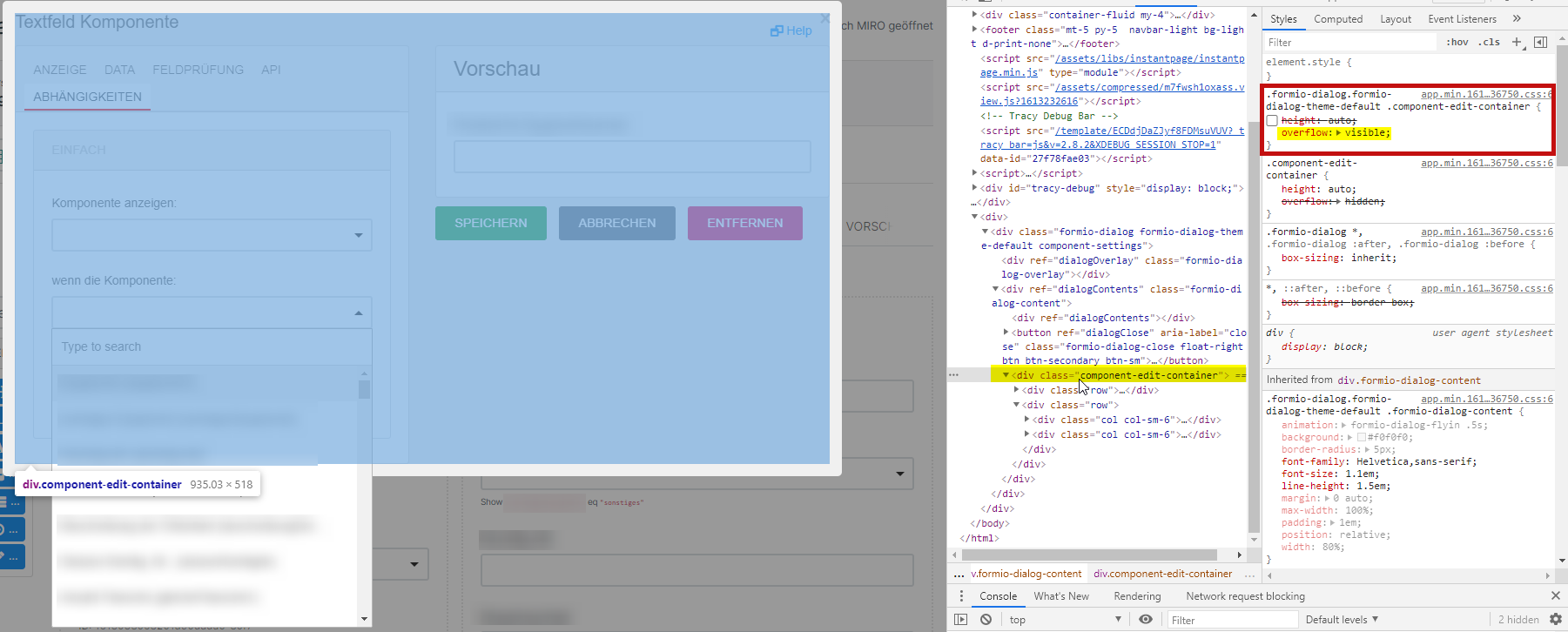 [BUG] Select element dropdown not fully shown in edit modal (CSS) · Issue #2540 · formio/formio ...