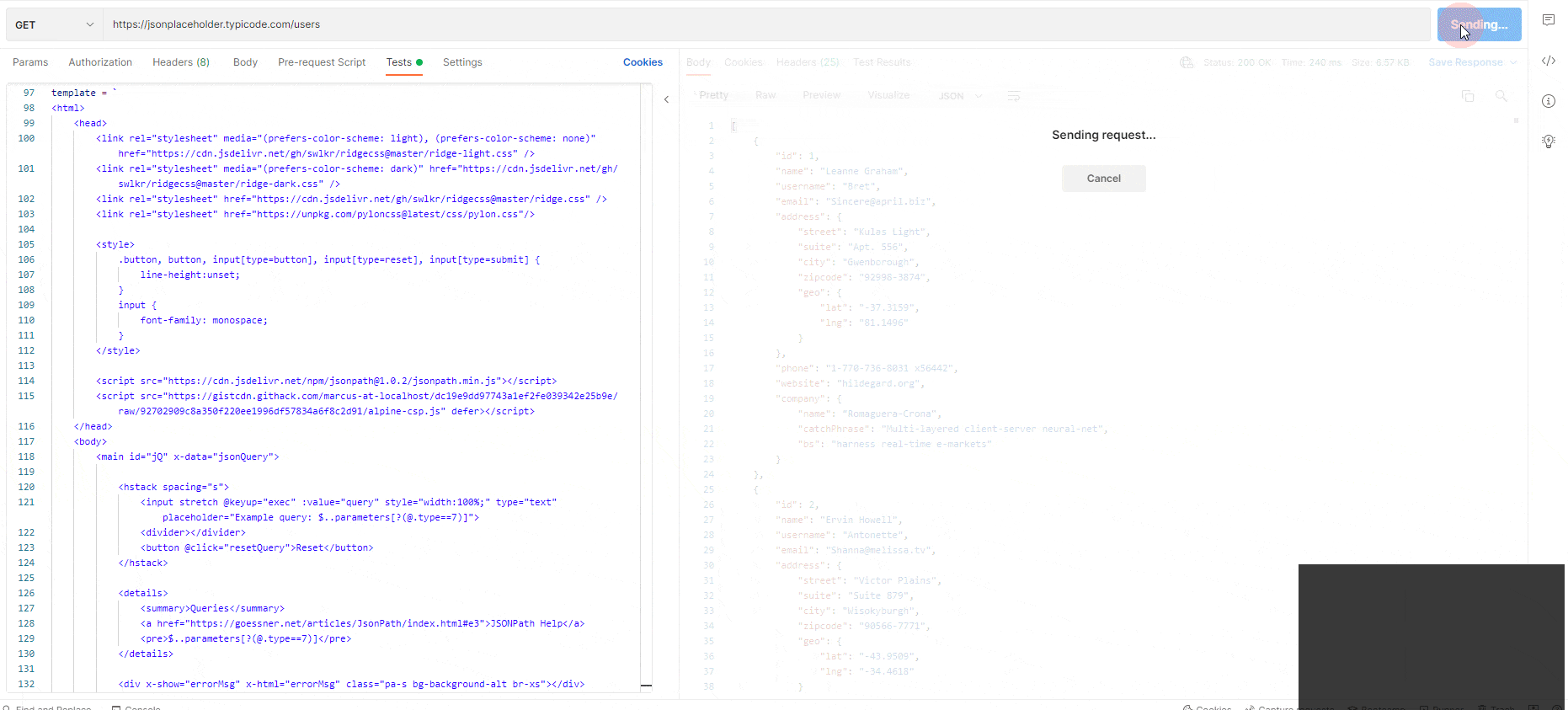  JSON Path With Alpine CSP Build In Postman Visualizer Query JSON 