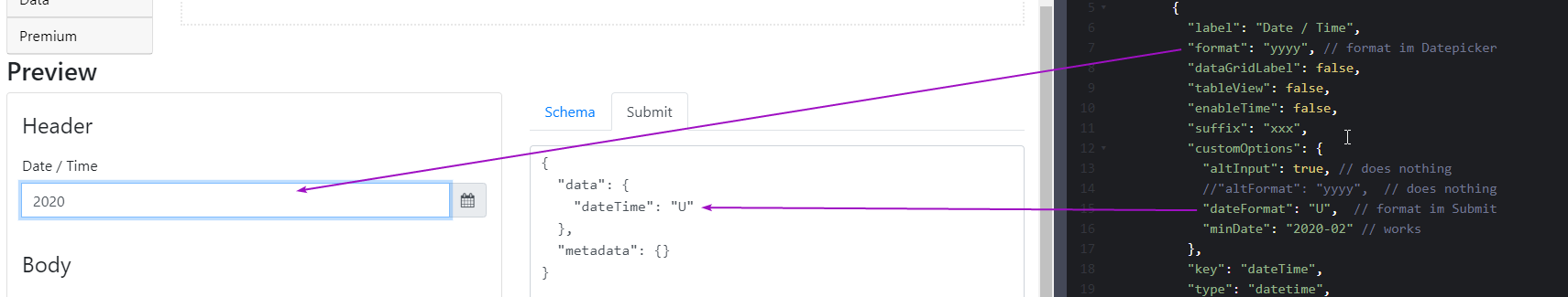 Handle Timestamps in Datepicker · Issue #2242 · formio/formio.js · GitHub