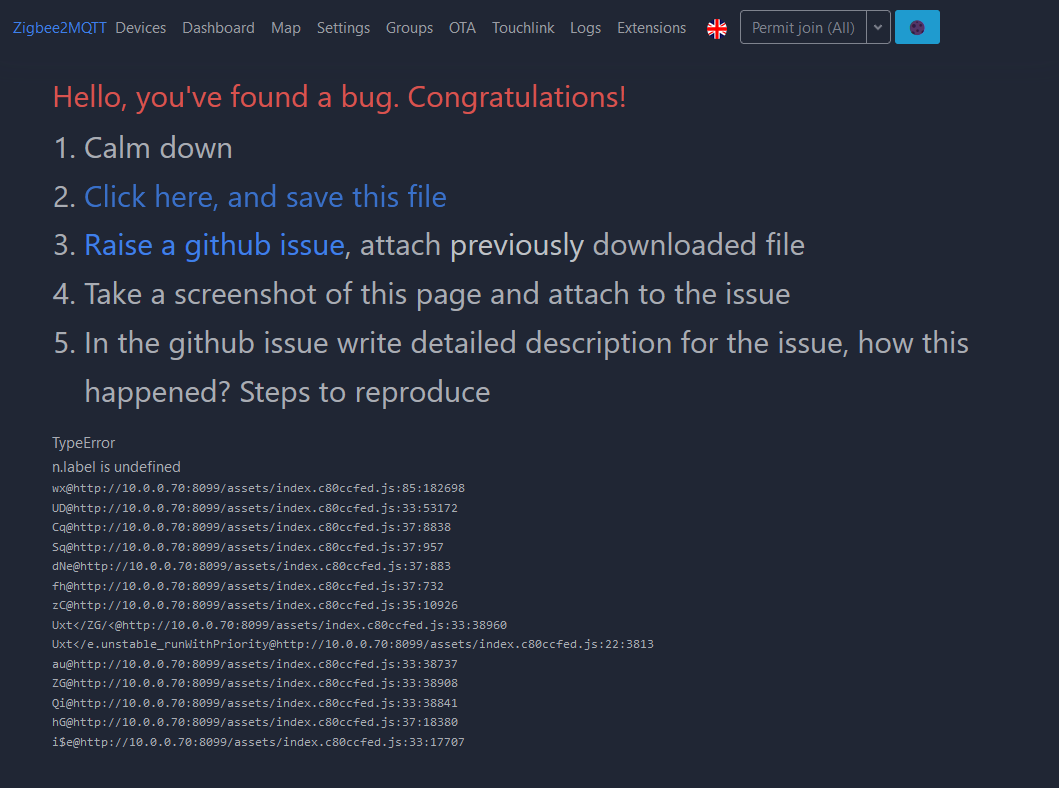 Cannot access 'exposes' tab in z2m · Issue #1780 · nurikk/zigbee2mqtt-frontend · GitHub