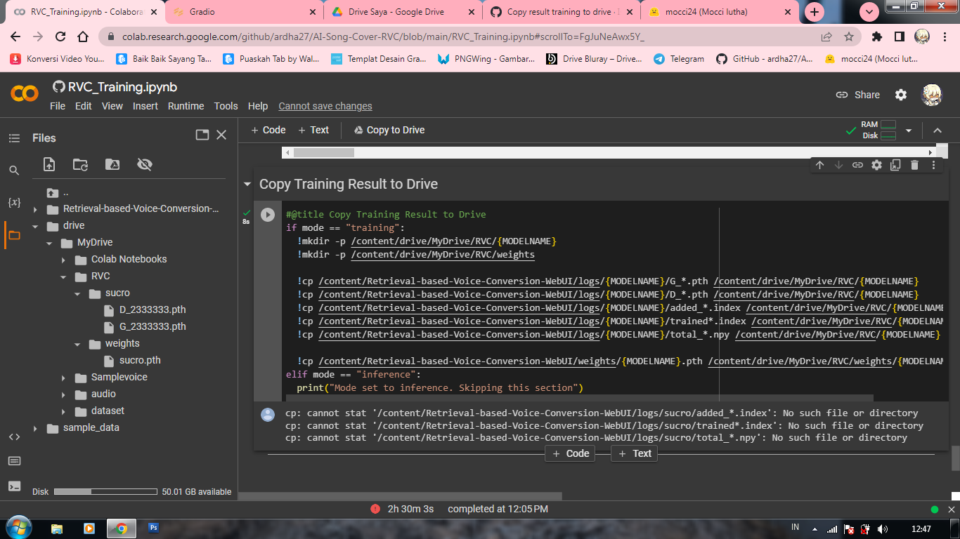 Copy result training to drive · Issue #3 · ardha27/AI-Song-Cover-RVC ...