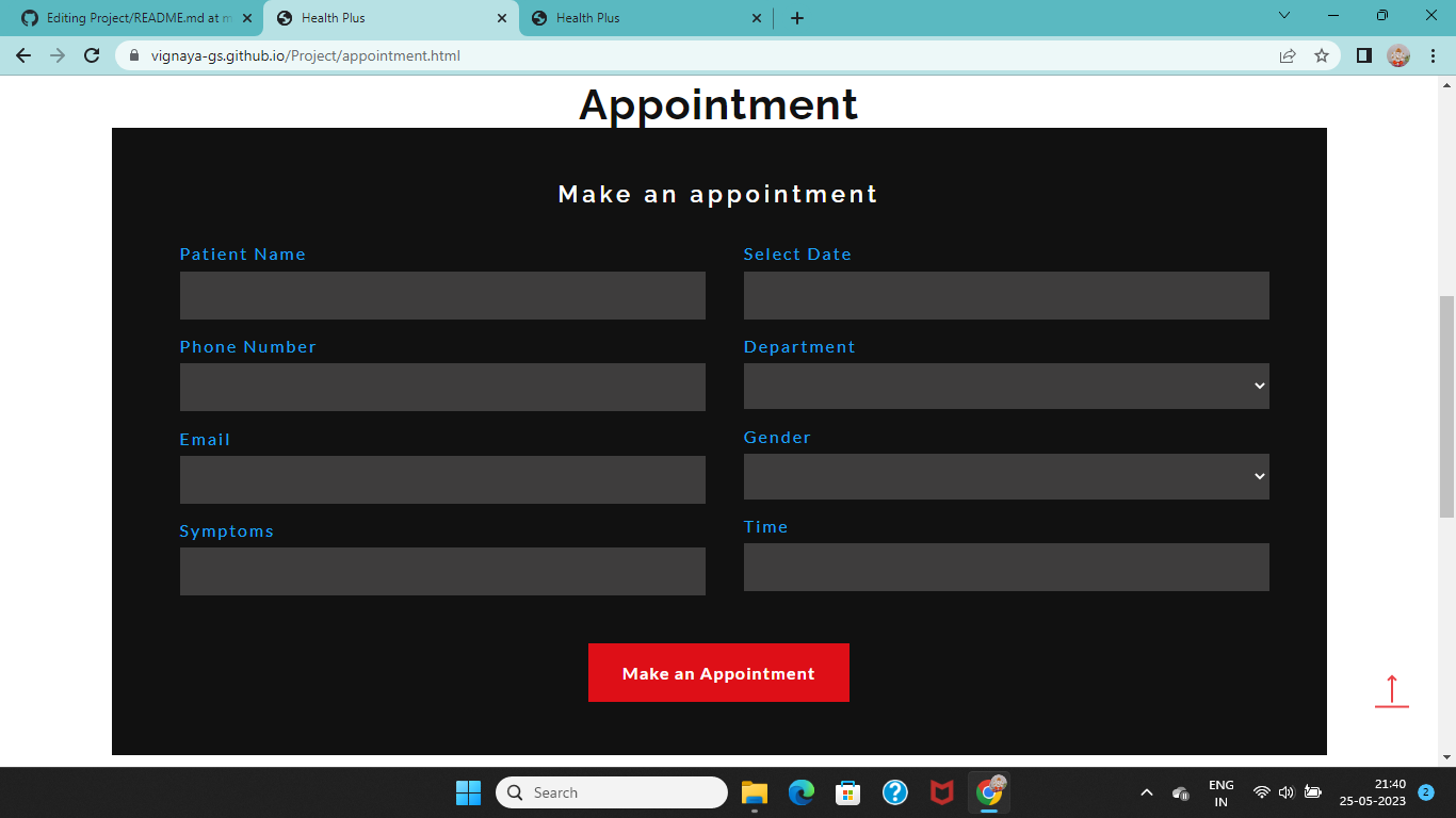 GitHub - Vignaya-GS/Project: The Health Plus project is an all-encompassing strategy to improve ...