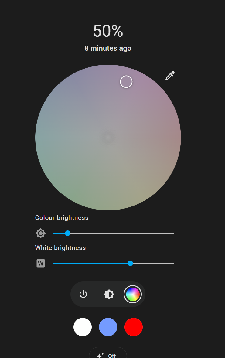 Brightness slider in light control for RGBW controlling only RGB ...