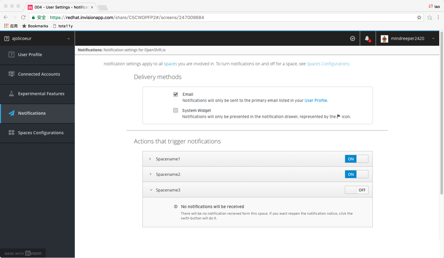 WIREFRAMES: Notifications · Issue #432 · fabric8-ui/fabric8-ux · GitHub