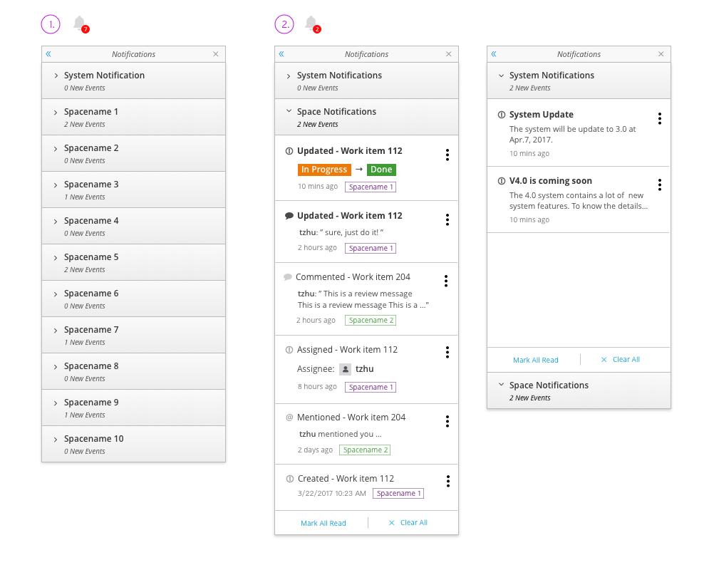 WIREFRAMES: Notifications · Issue #432 · fabric8-ui/fabric8-ux · GitHub