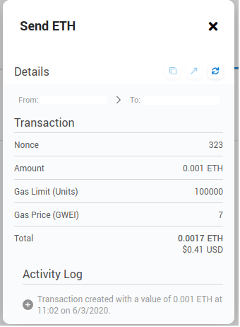 No failed tooltip/message for failed transactions in tx history list or ...