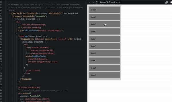 The custom placeholder implementation. · Issue #1597 · atlassian/react-beautiful-dnd · GitHub