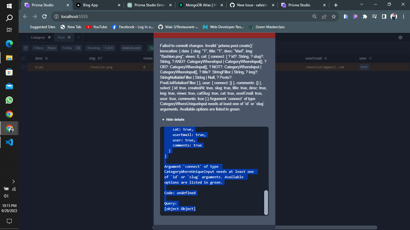 Prisma Client Error · Issue 21 · Safak Next Blog · Github