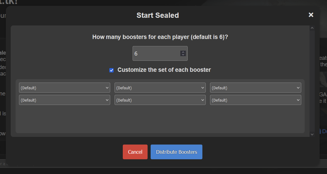 Hide booster customization fields by default · Issue #381 · Senryoku/Draftmancer · GitHub