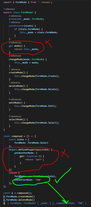 Class property accessors with the `get` or Object.defineProperties keyword do not output in the ...