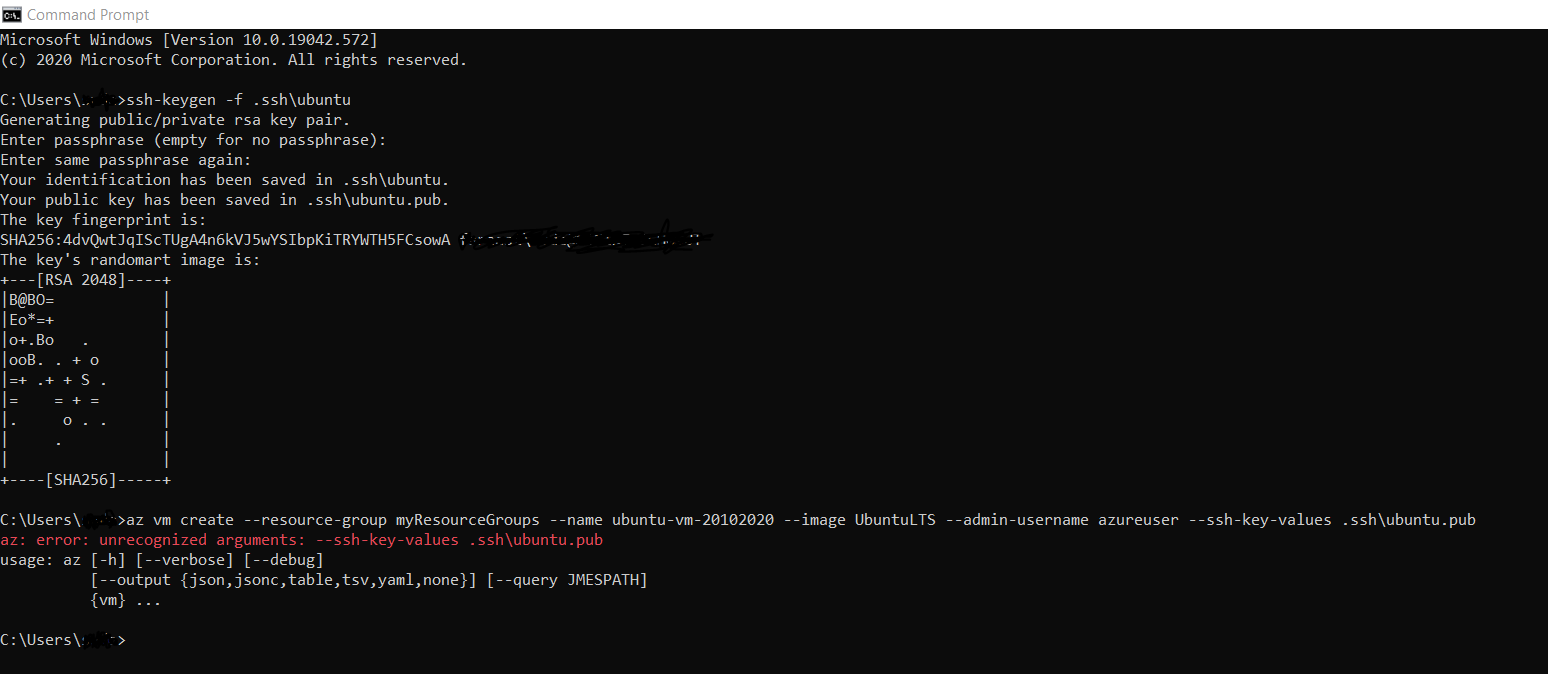 Ssh Key Values Along With Az Vm Create Parameter Is Not Taking The