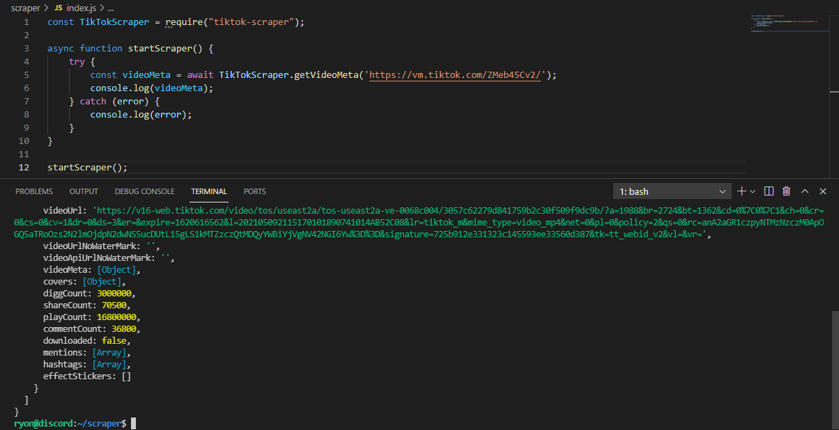 tiktok-scraper module doesn't like long urls · Issue #543 · drawrowfly/tiktok-scraper · GitHub