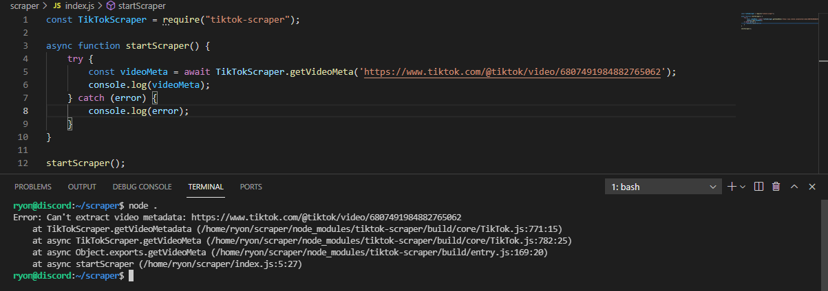 tiktok-scraper module doesn't like long urls · Issue #543 · drawrowfly/tiktok-scraper · GitHub