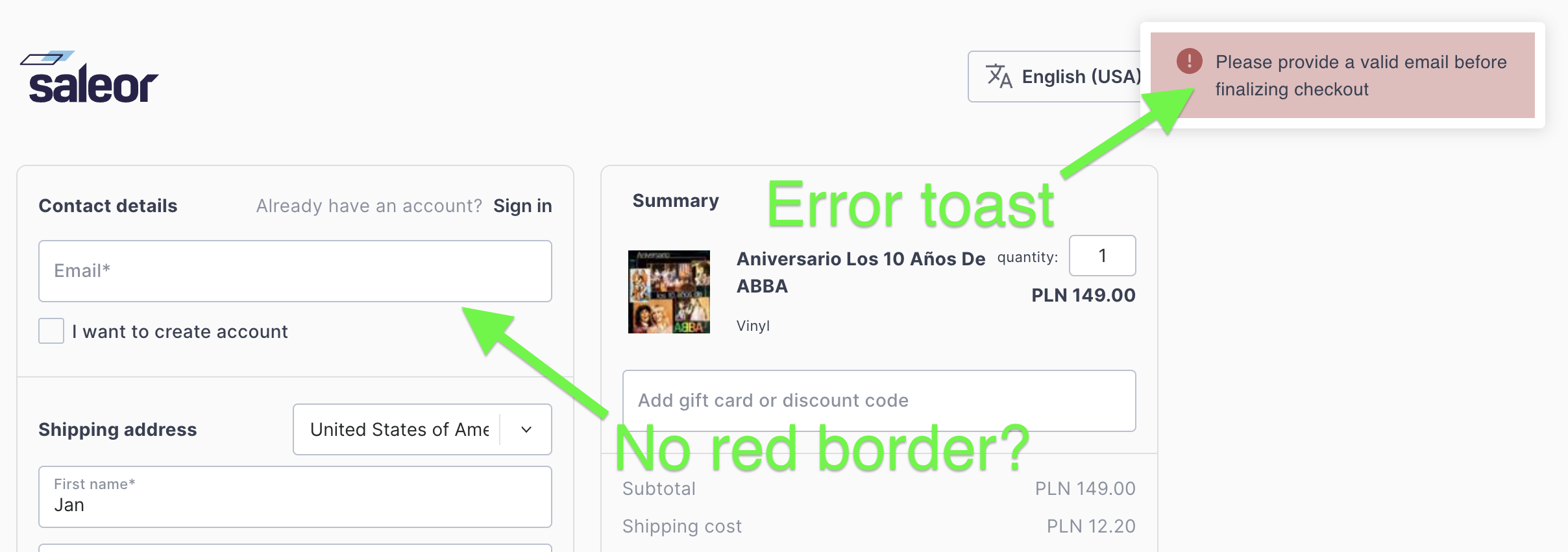 Email Error Toast Is Shown But Field Is Not Red · Issue 657 · Saleor React Storefront · Github