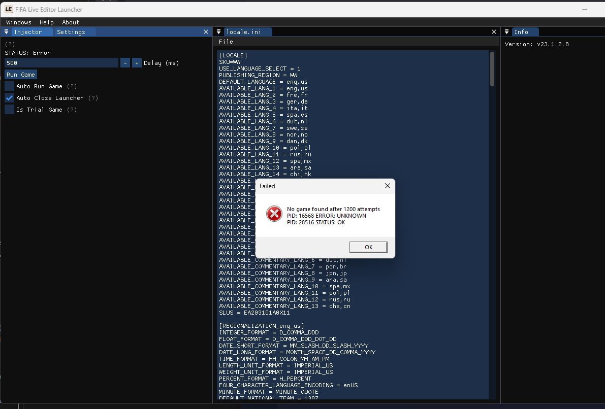 Can't Run Game · Issue #230 · xAranaktu/FIFA-23-Live-Editor · GitHub