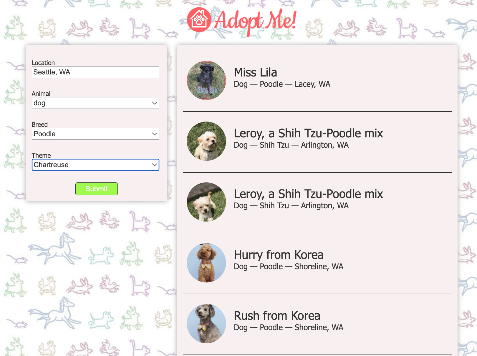 GitHub - stevenkang3/adopt-a-pet: Adopt a pet app using React JS