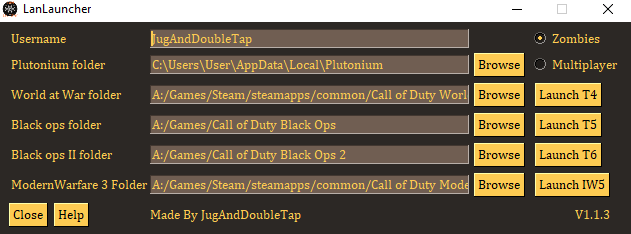 GitHub - JugAndDoubleTap/LanLauncher: A program to launch plutonium in lan mode while offline.