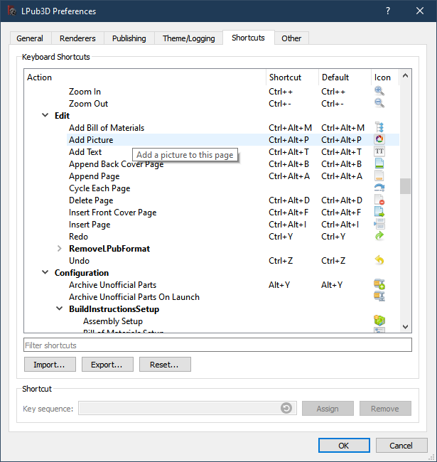Manage shortcuts · Issue #603 · trevorsandy/lpub3d · GitHub