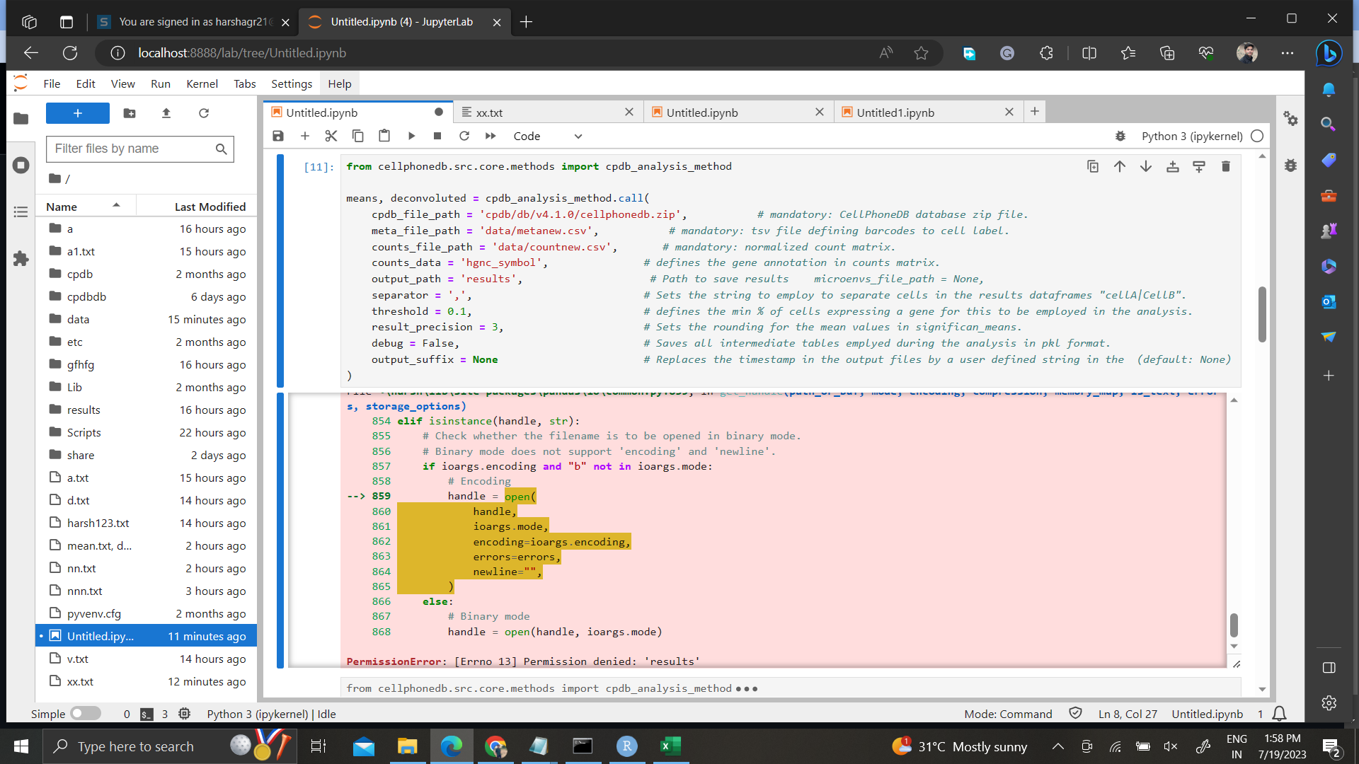error in result saving · Issue #132 · ventolab/CellphoneDB · GitHub
