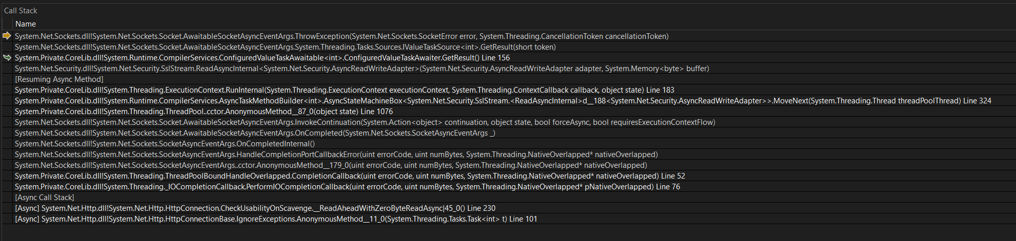 Client Throw Many Systemioioexception In Net6 And Net7 · Issue 1304