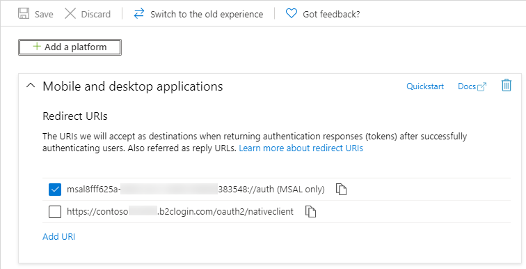 AppReg Portal cant enter msal redirect uri · Issue #110 · Azure-Samples/active-directory-xamarin ...