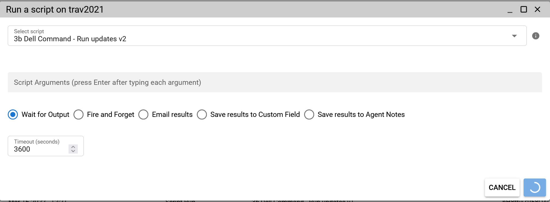 Script run window stays spinning forever even when terminated · Issue #1006 · amidaware ...
