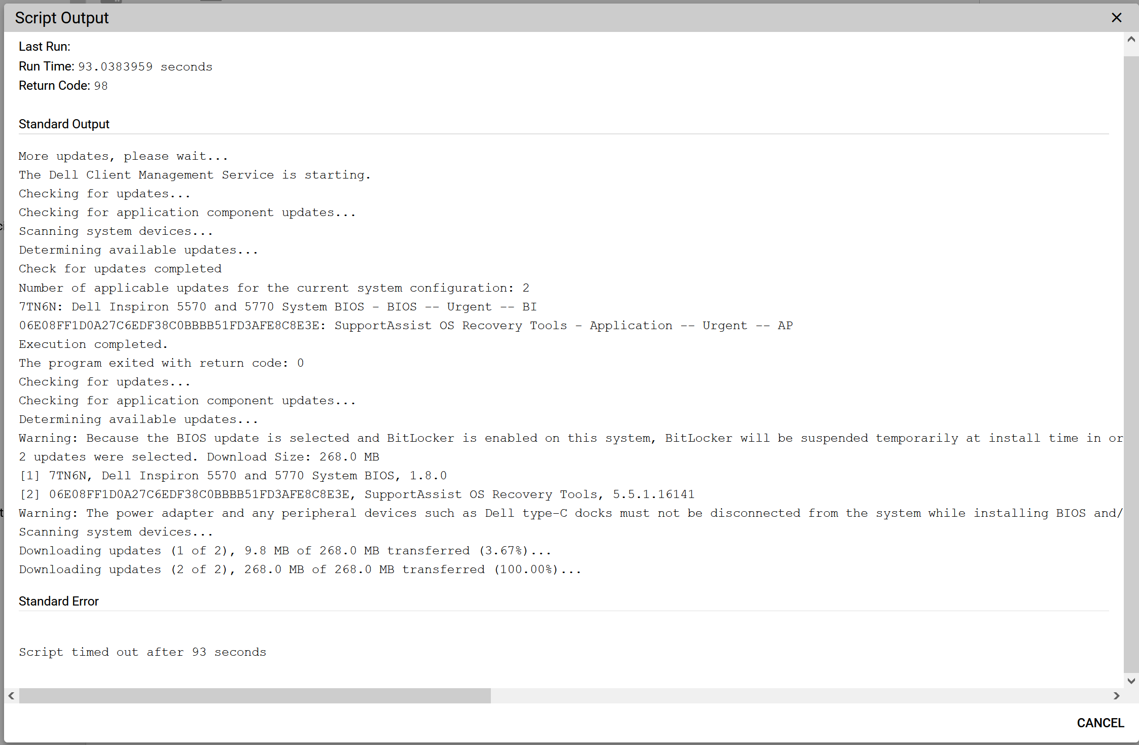 Script run window stays spinning forever even when terminated · Issue #1006 · amidaware ...