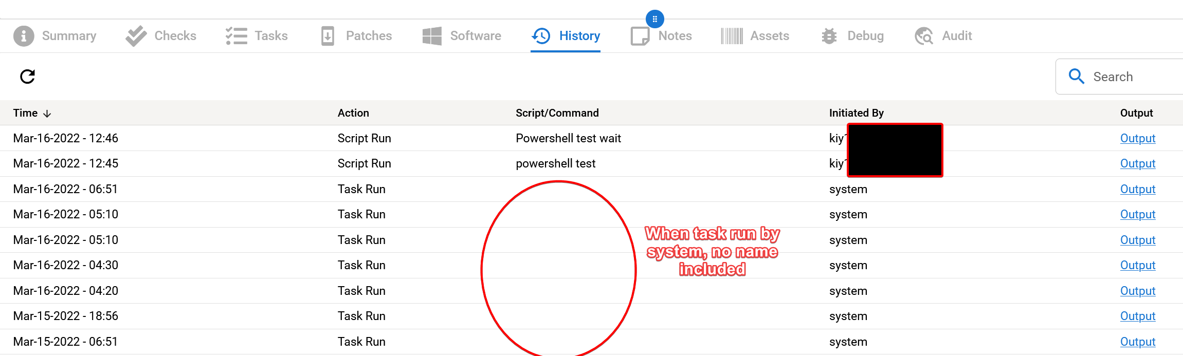 Automated script tasks name not showing in History tab · Issue #1000 · amidaware/tacticalrmm ...