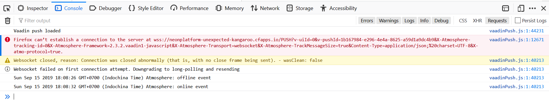 @Push with websocket method fails with load balancer · Issue #6456 · vaadin/flow · GitHub