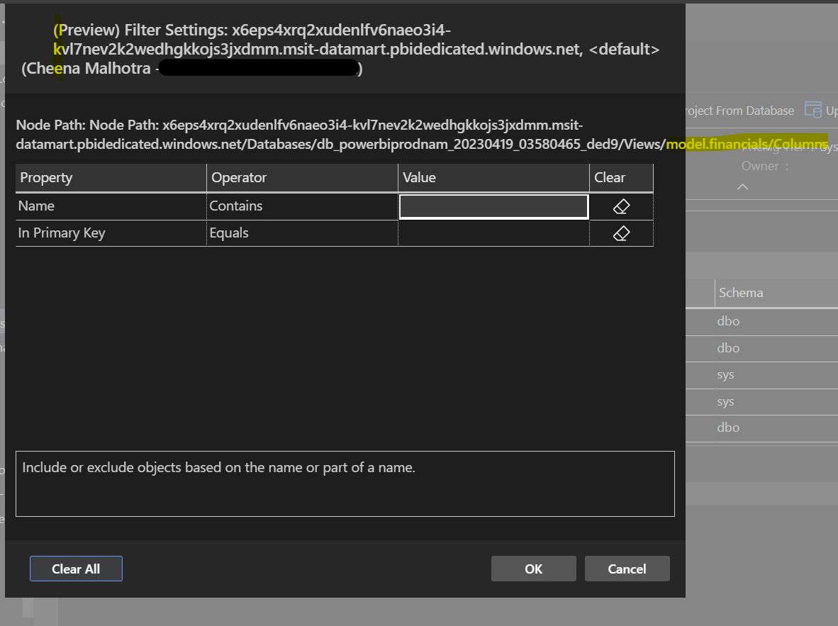 OE Filter dialog text overflow and alignment issues · Issue #23125 · microsoft/azuredatastudio ...
