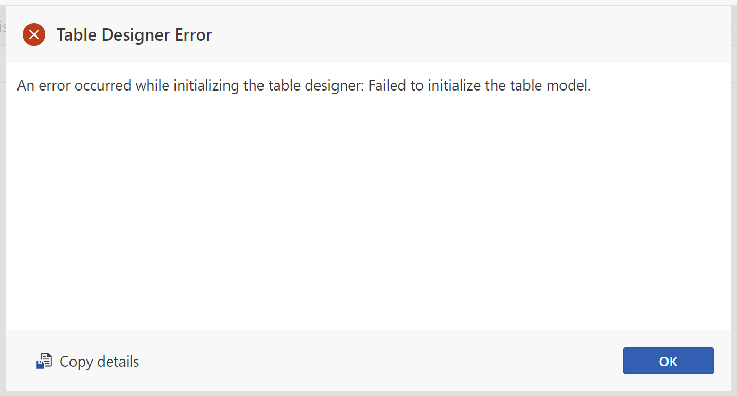 Table designer fails to launch when user doesn't have CREATE TABLE permission · Issue #23519 ...