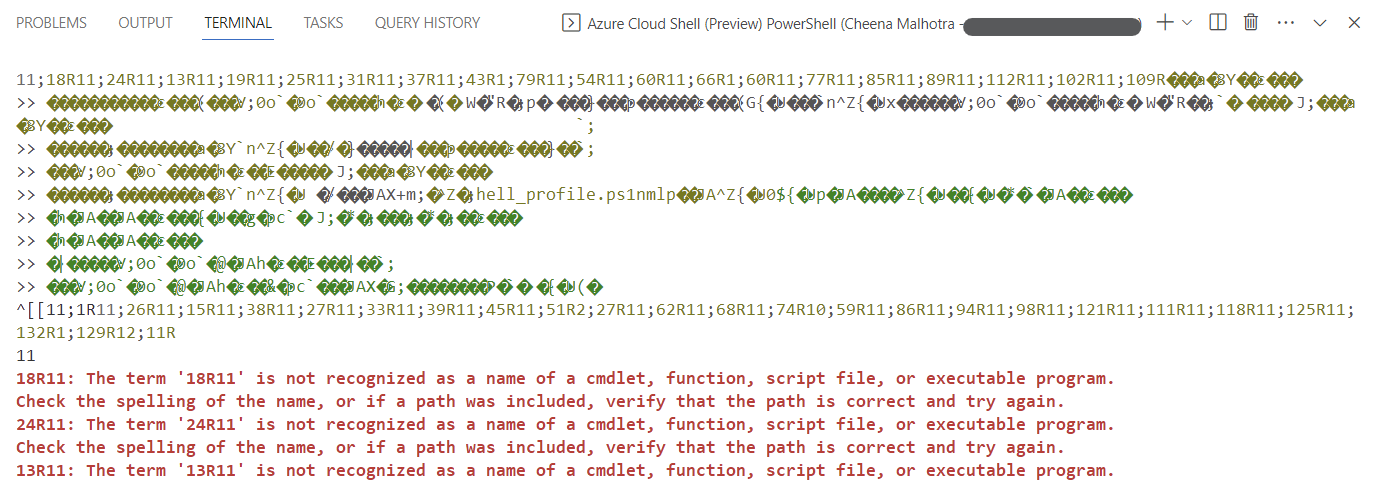 Azure cloud shell (PowerShell) is distorted · Issue #23939 · microsoft/azuredatastudio · GitHub