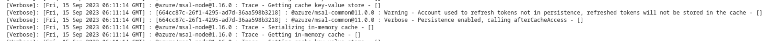 User account not found in MSAL cache, please add linked account or refresh account credentials ...