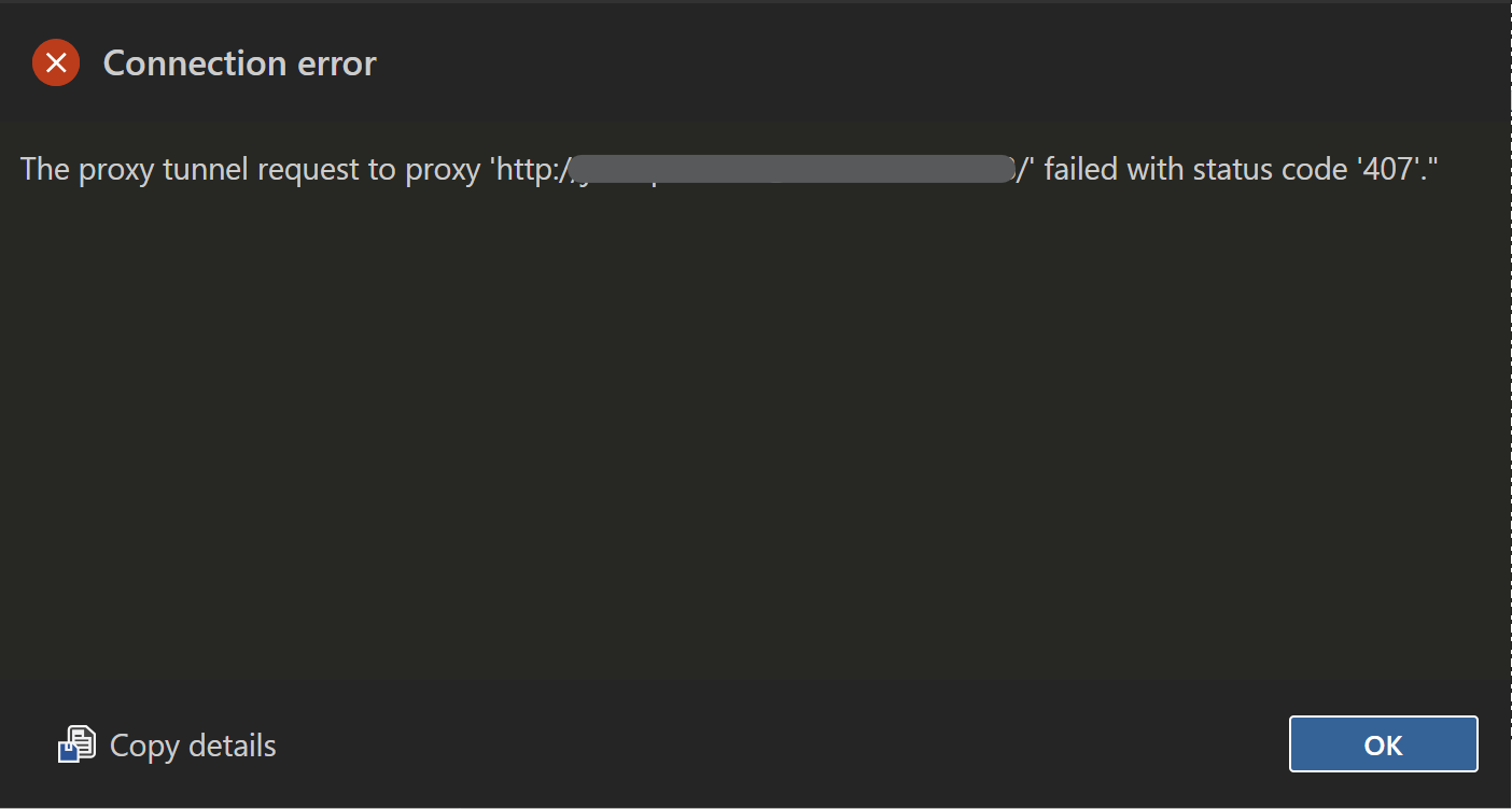 Support Proxy URL with credentials in backend STS · Issue #24854 · microsoft/azuredatastudio ...