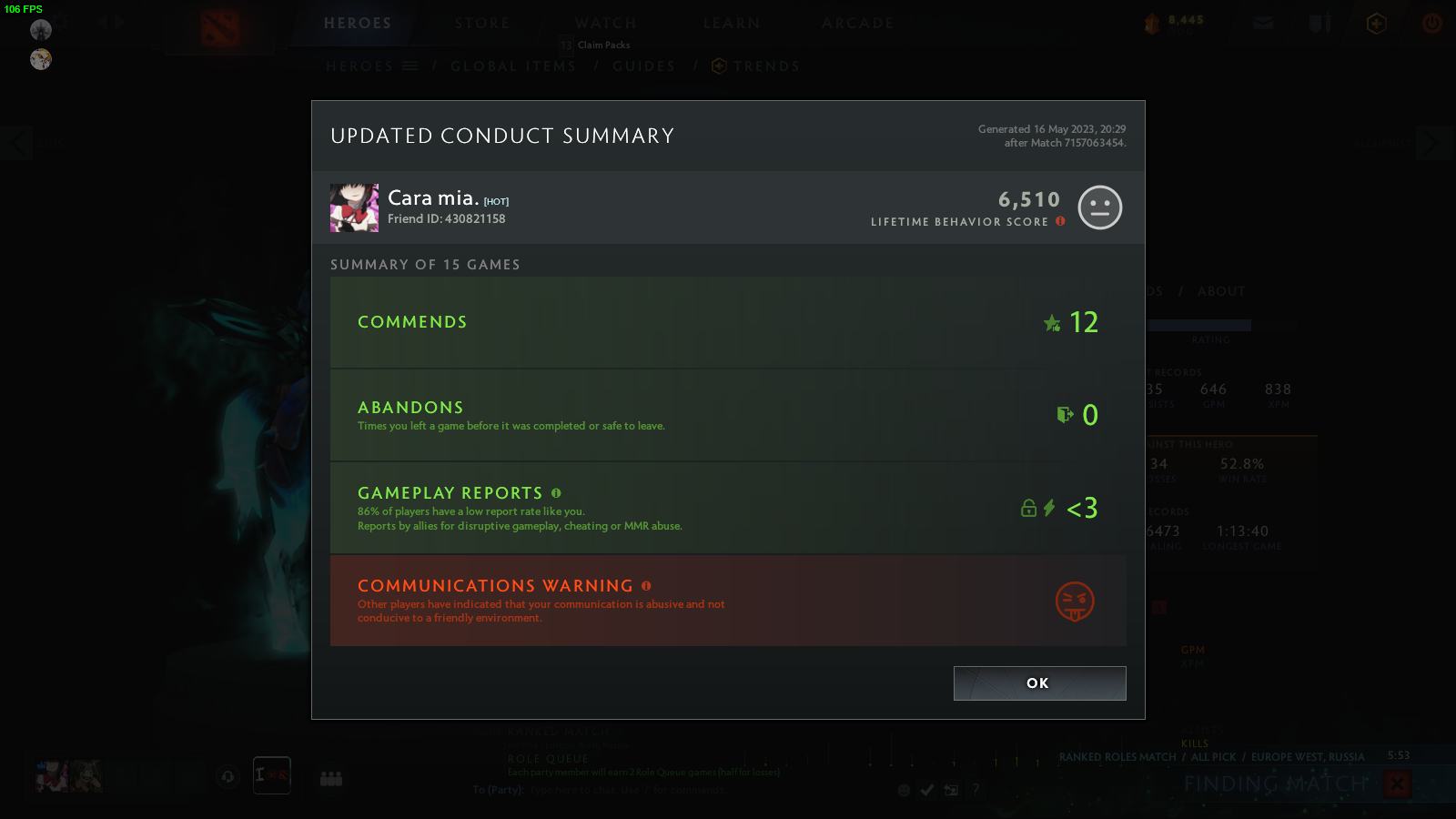 I receive communication abuse reports even though I'm muted and don't use chat at all. · Issue ...