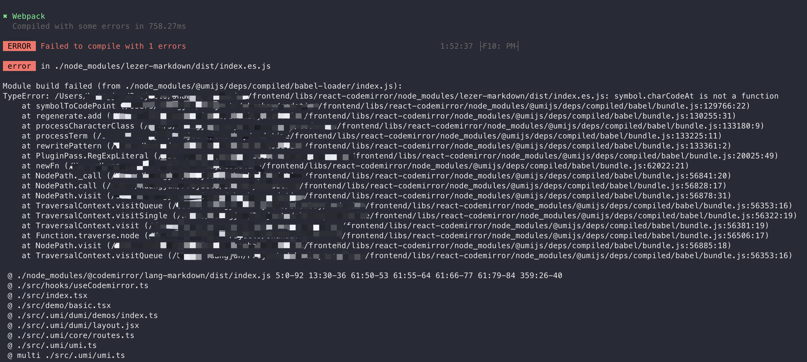 Bug: 打包过程出错 · Issue #967 · umijs/dumi · GitHub
