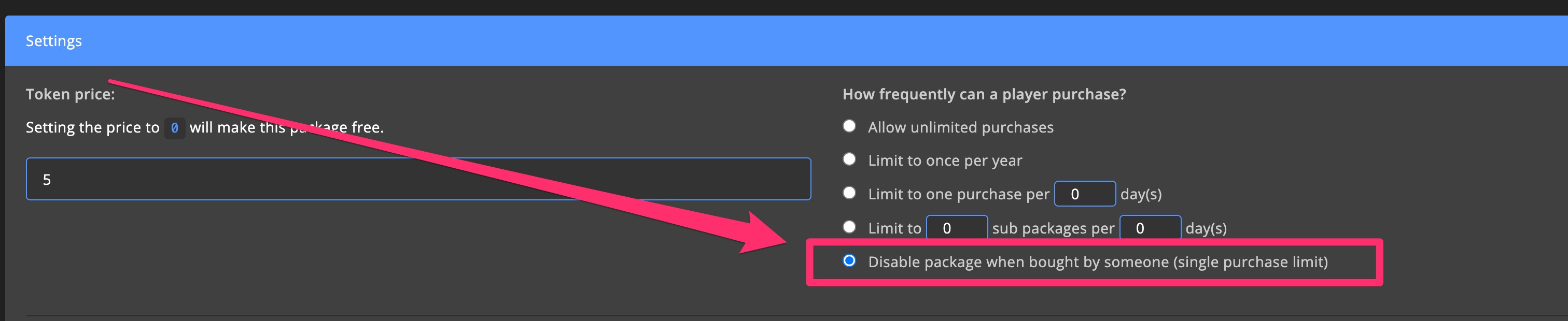 Global single (1) purchase limit for shop pack · Issue #142 · gameserverapp/Platform · GitHub