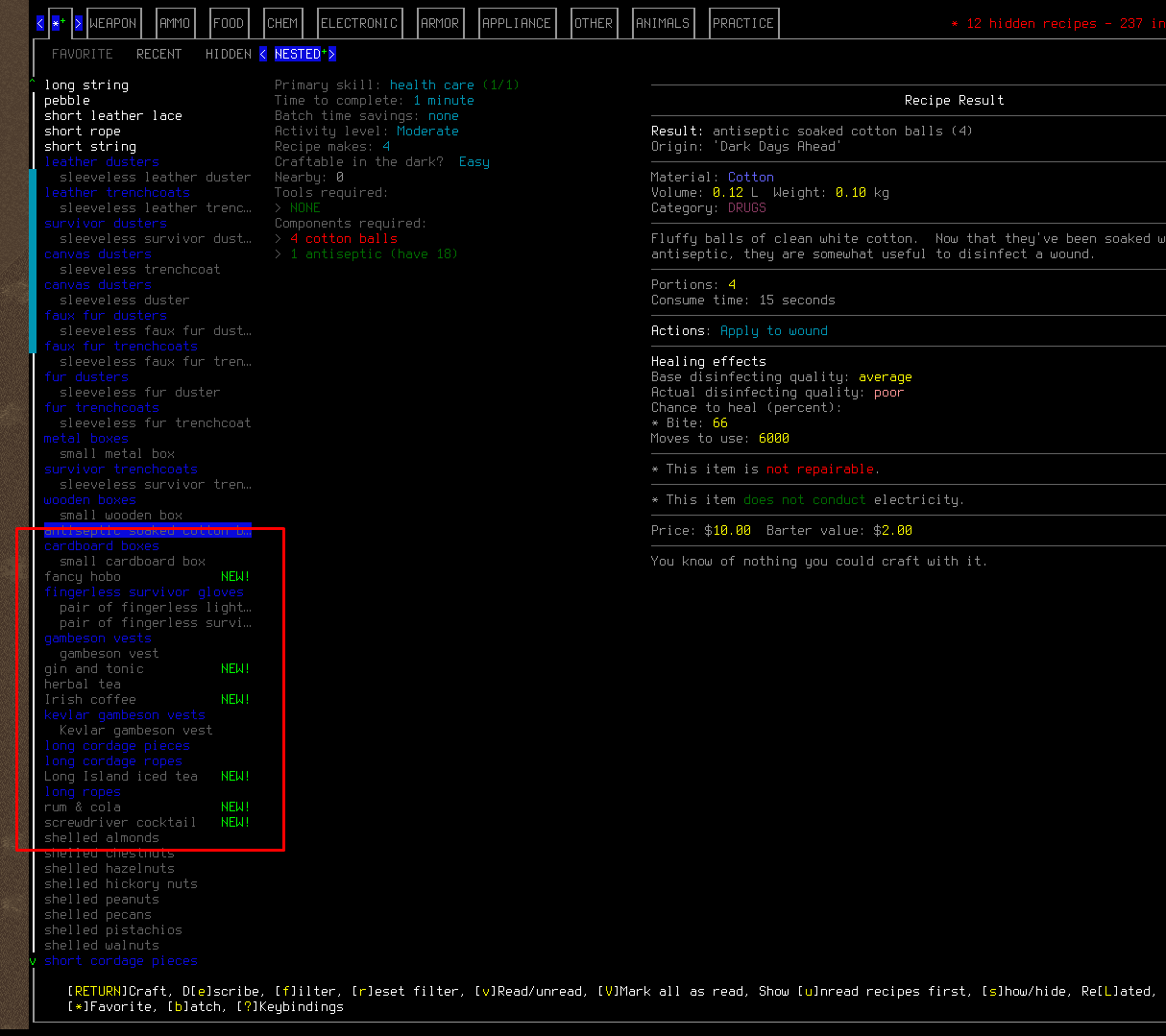 Crafting menu: nested items don't mark category as having new recipes · Issue #62727 ...