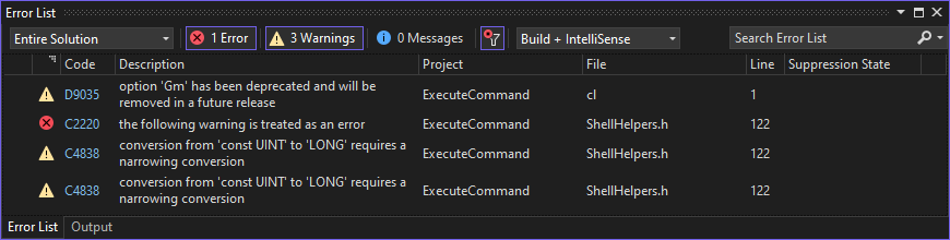 IExecuteCommand Example Fails with "This app can't run on your PC ...
